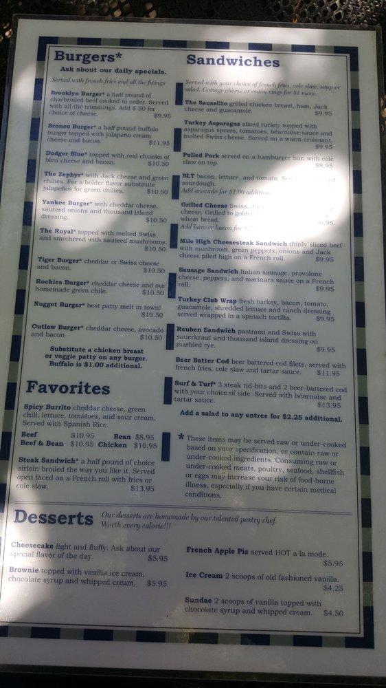 Menu at The Original Brooklyn's pub & bar, Denver, W Colfax Ave