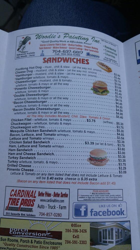 Menu at College Barbecue, Salisbury