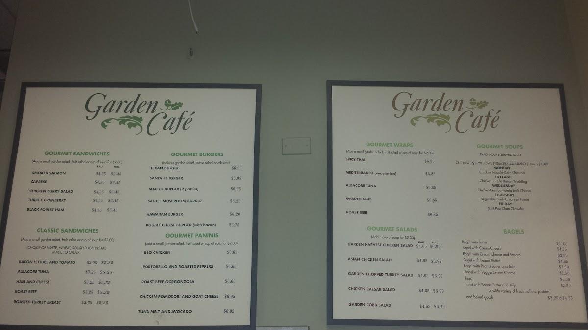 Menu at Garden Cafe, Los Angeles, S Bundy Dr # 150