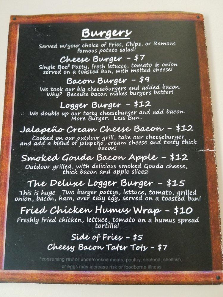 Menu at Loggers Bar and Grill, Sultan
