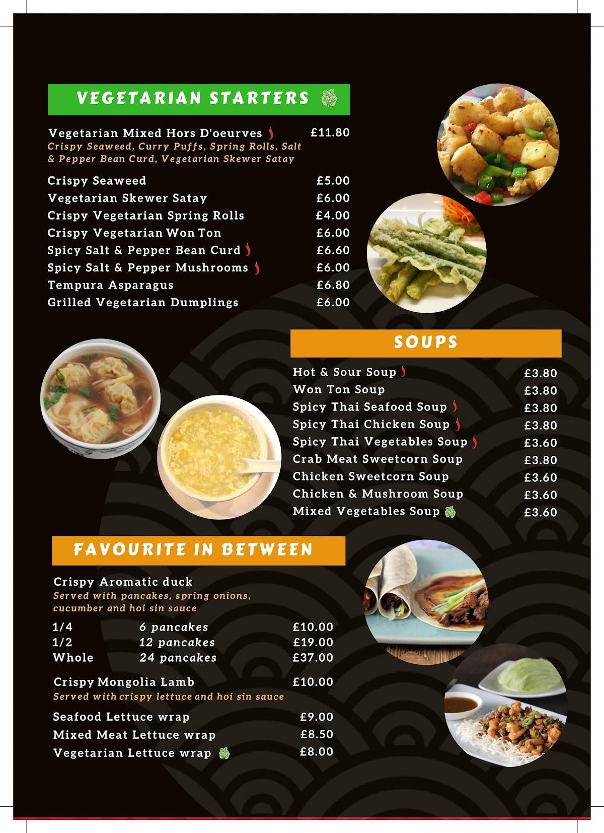 Menu at Regent Garden restaurant, East Molesey