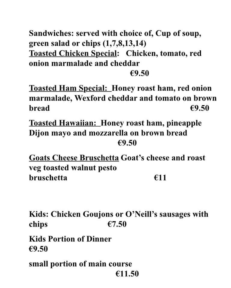 Menu at Wildflower Cafe, Ireland, Beechdale Garden Centre