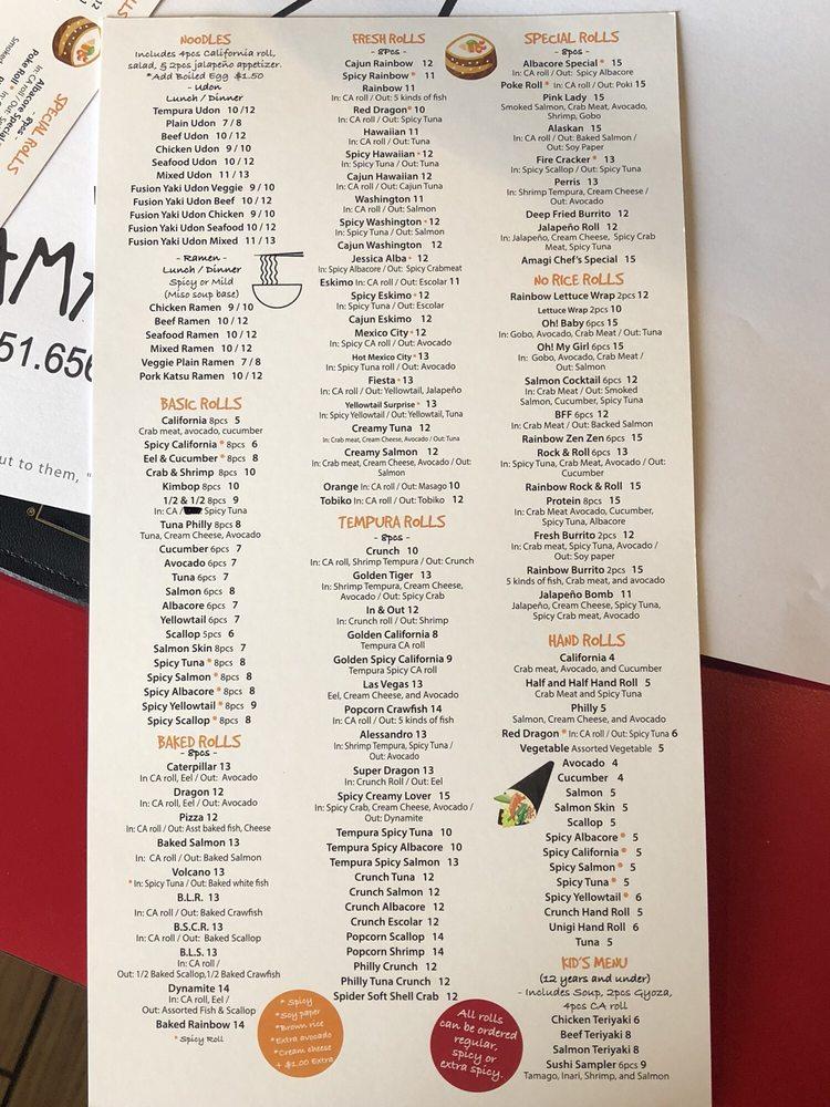 Menu at Best Sushi Grill restaurant, Desert Hot Springs