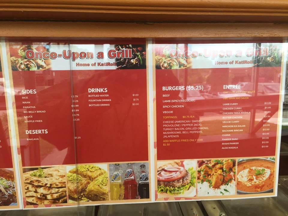 Menu at Once Upon A Grill restaurant, Ann Arbor, Packard St