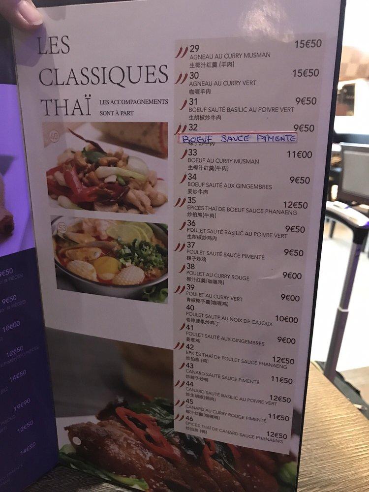 Menu au Thai Basilic restaurant, Tremblay-en-France, 20 rue des Buissons