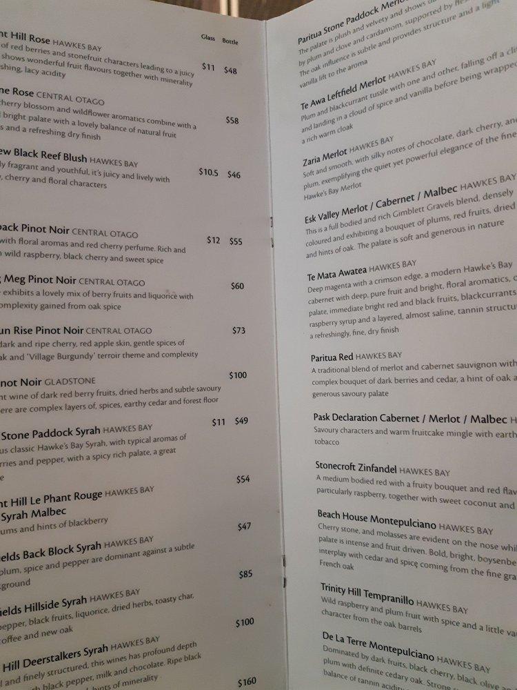 Menu at Off The Track Restaurant and Licenced Cafe, Havelock North, 114 ...