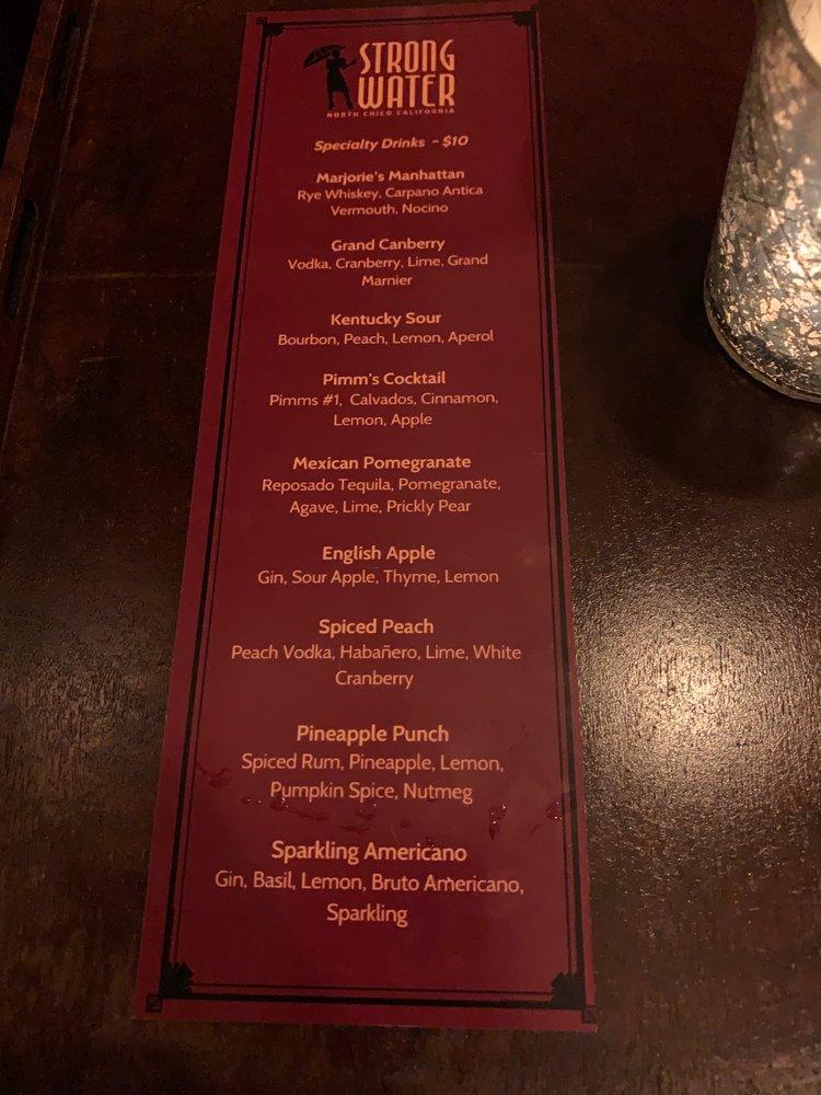 Menu at Strong Water pub & bar, Chico