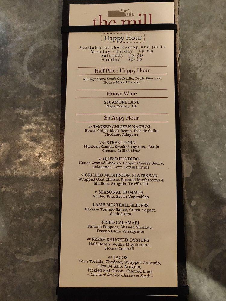 Menu at The Mill in Hershey pub & bar, Hershey