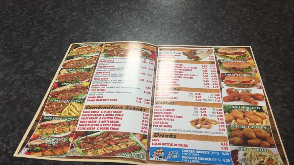 Menu at Buckfastleigh Kebab House fast food, Buckfastleigh
