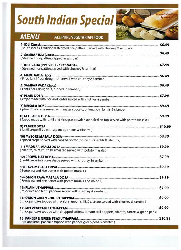 Menu at Chaat Corner formerly Cafe Chaat, San Francisco