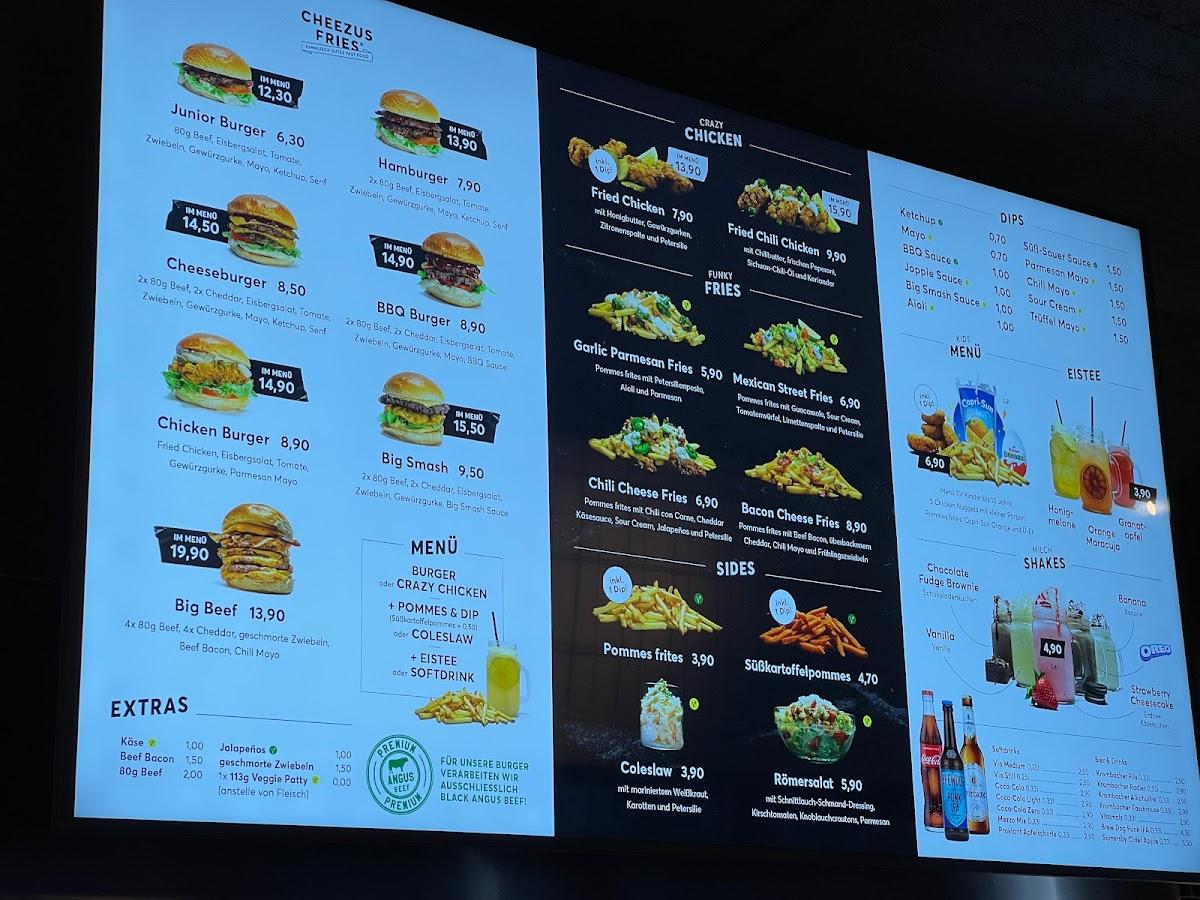 Menu at Cheezus Fries restaurant, Kamp-Lintfort