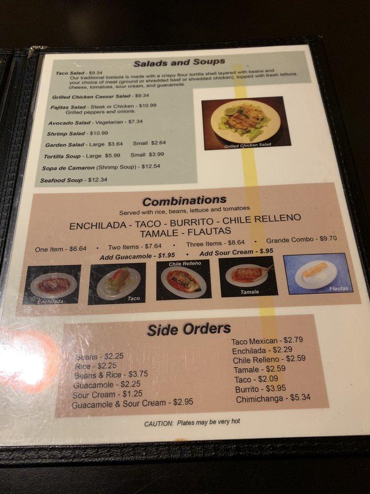 Menu at Coyote Rojo restaurant, Groveland