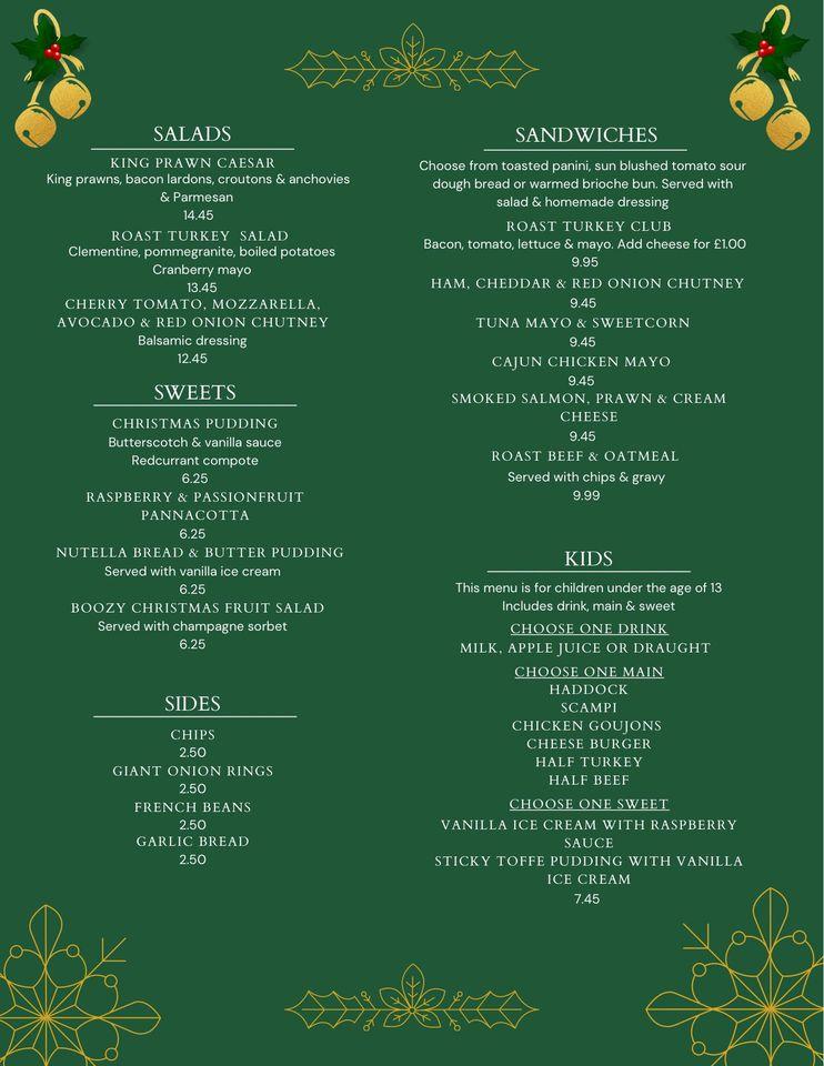 Menu at Fourmile House restaurant, Aberdeen