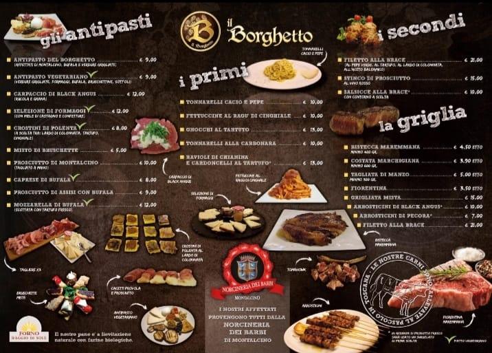 Menu da Ristorante Steakhouse "Il Borghetto", Pomezia, Via Campo Ascolano