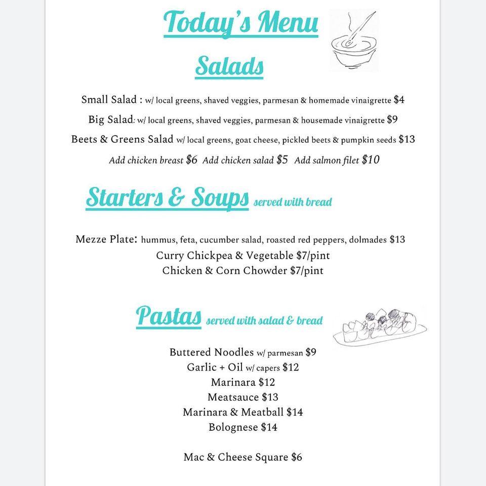 Menu at Kitchenette restaurant, Richmond