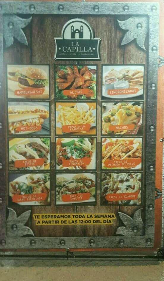 Carta del restaurante La Capilla, Nezahualcóyotl, Avenida del Recreo