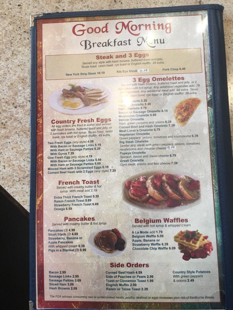 Menu at Silver Dollar restaurant, Eldon, 20 Acorn Dr