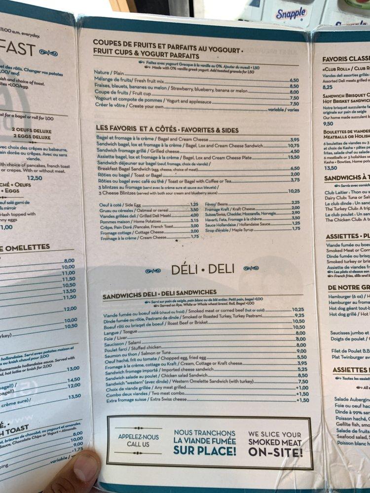 Menu at Basha (Snowdon) restaurant, Montréal