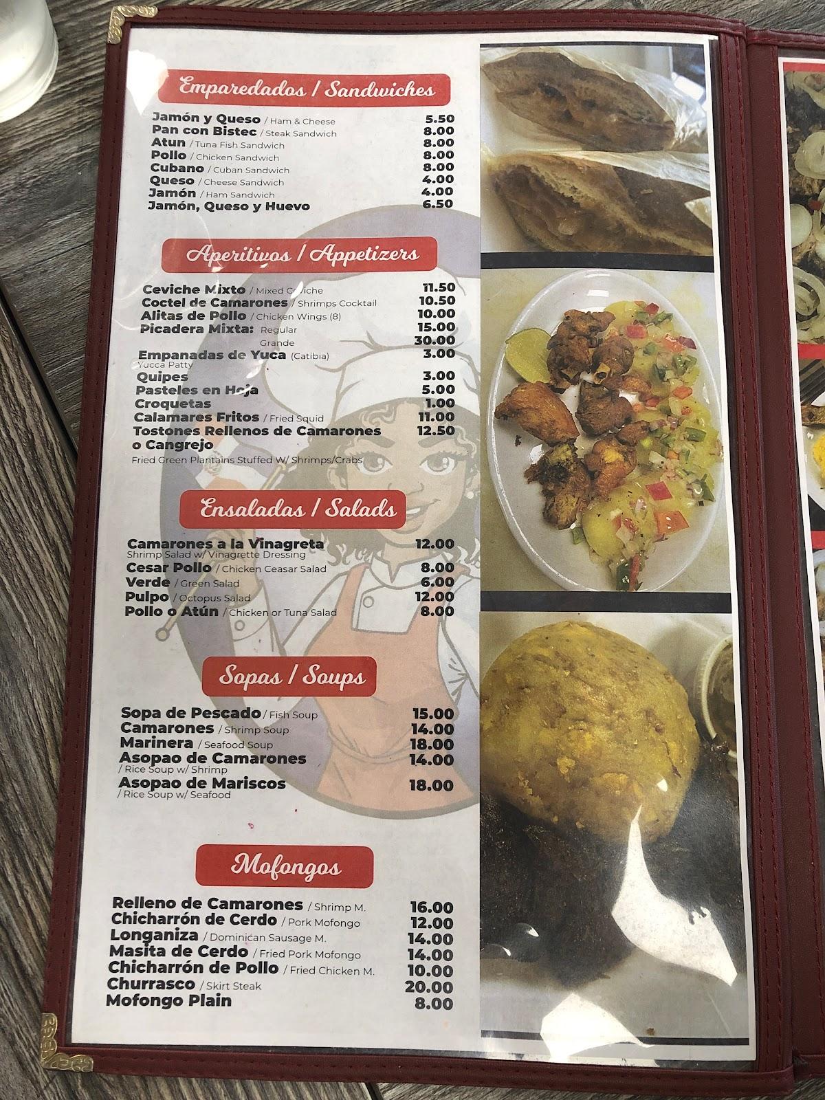 Menu at Ada Restaurant, Miramar