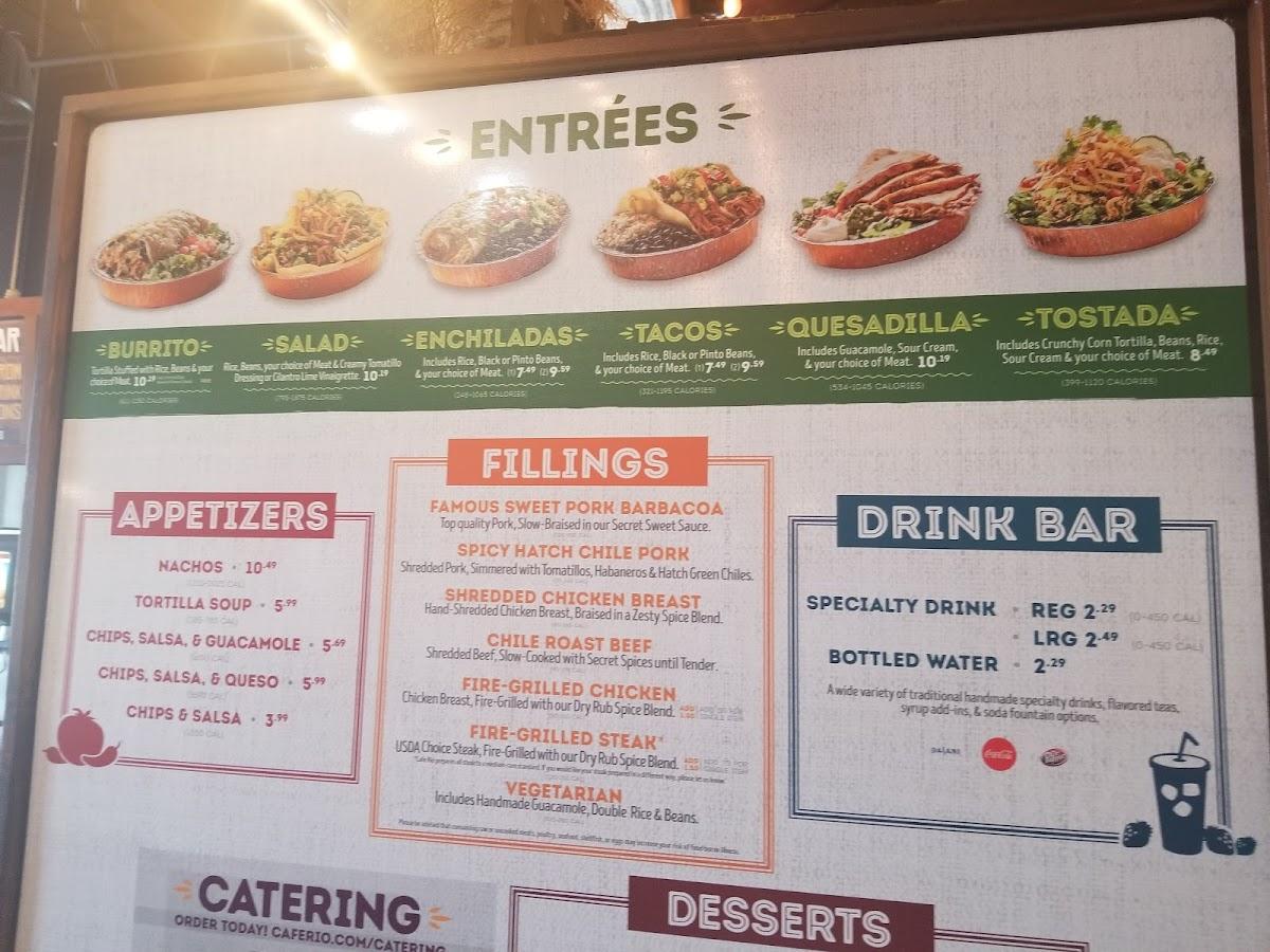 Menu at Cafe Rio Fresh Modern Mexican, Germantown