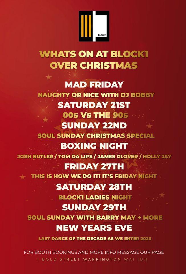 Menu at Block 1 pub & bar, Warrington