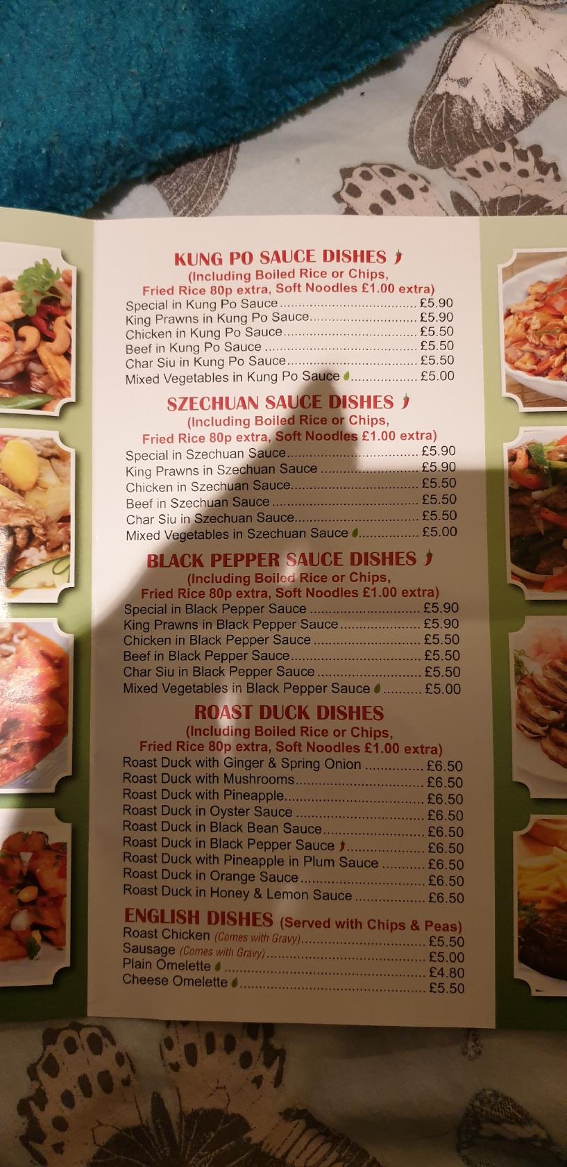 Menu at Mei Mei restaurant, Moorends