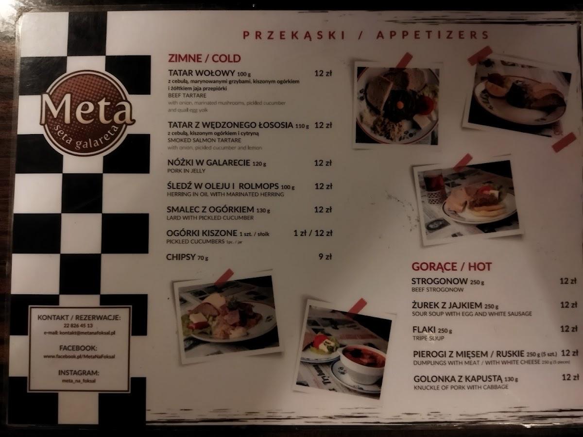 Menu at Meta pub & bar, Warsaw, Foksal 21