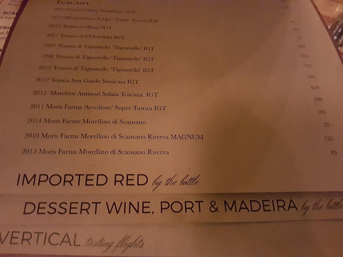 Menu at Vertical Detroit pub & bar, Detroit