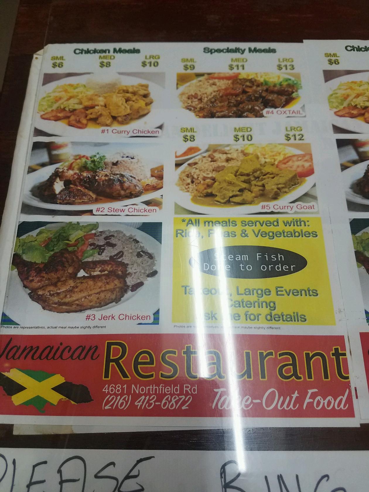 Menu at Caribbean Delight restaurant, North Randall