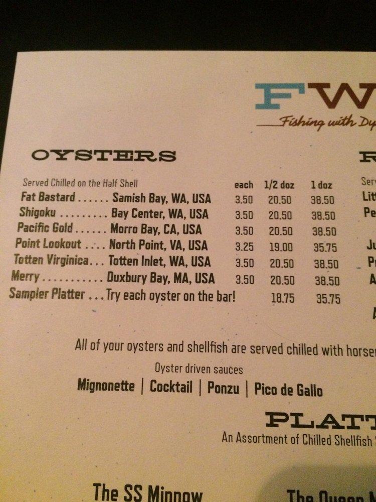 Menu at Fishing With Dynamite pub & bar, Manhattan Beach