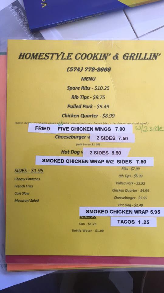 Menu at Homestyle Cooking & Grill restaurant, Bass Lake