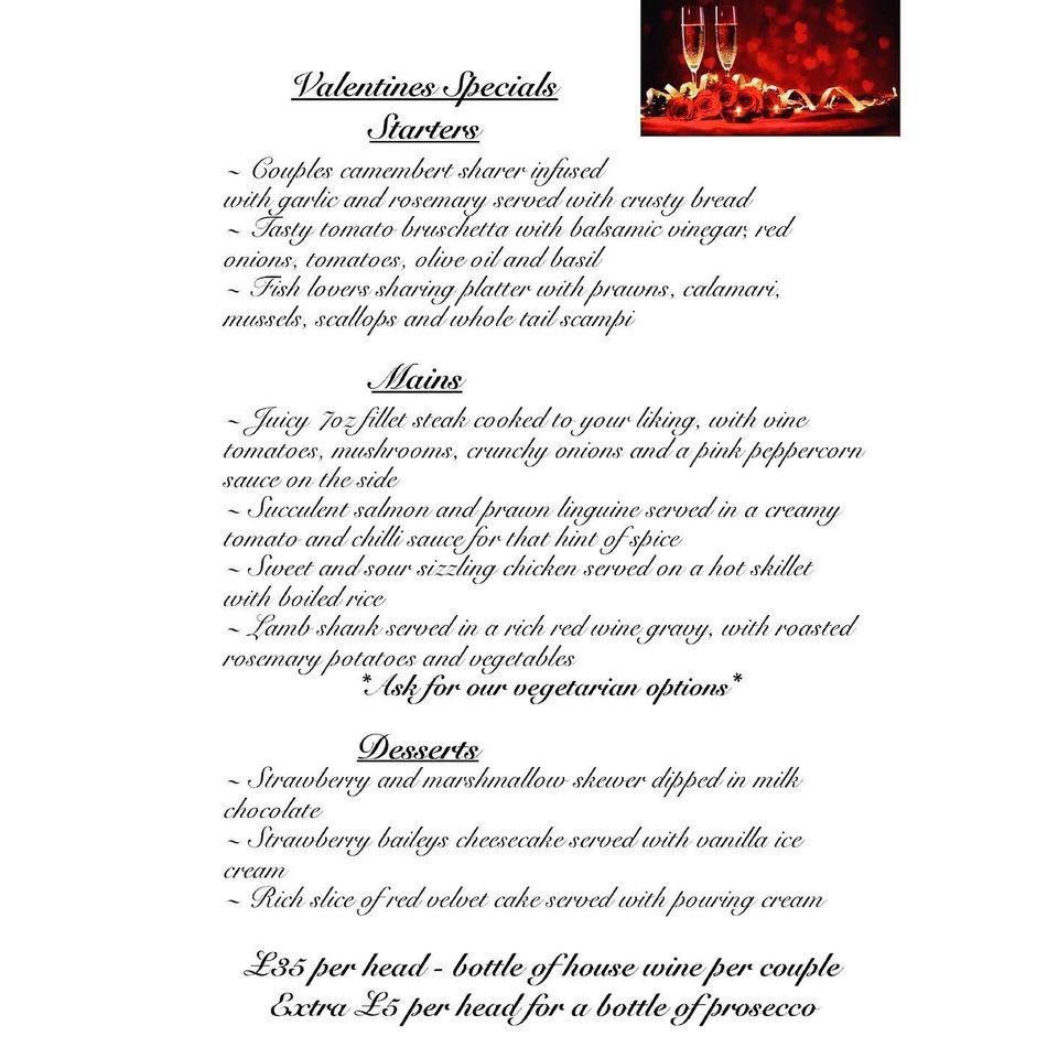 Menu at The Roebuck pub & bar, Draycott in the Clay