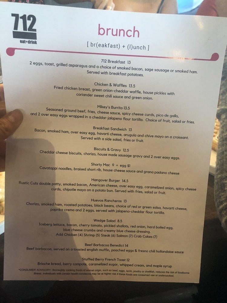 Menu at 712 Eat + Drink pub & bar, Council Bluffs, Madison Ave #700