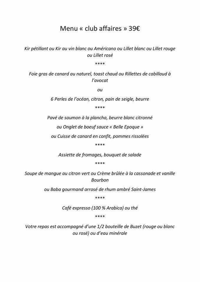 Menu au L'Auberge Dab restaurant, Paris, 161 Avenue de Malakoff