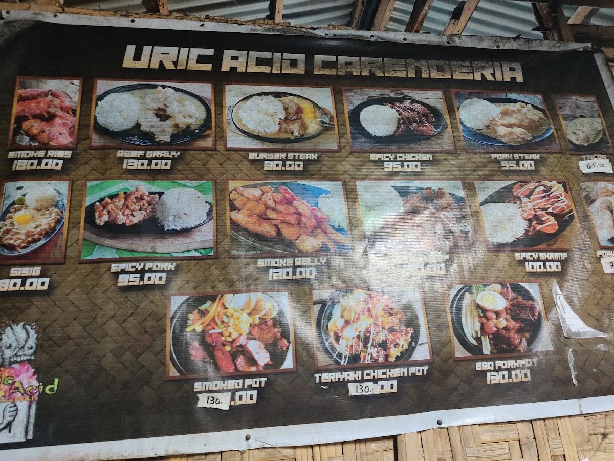 Menu at Uric Acid Carenderia restaurant, Consolacion