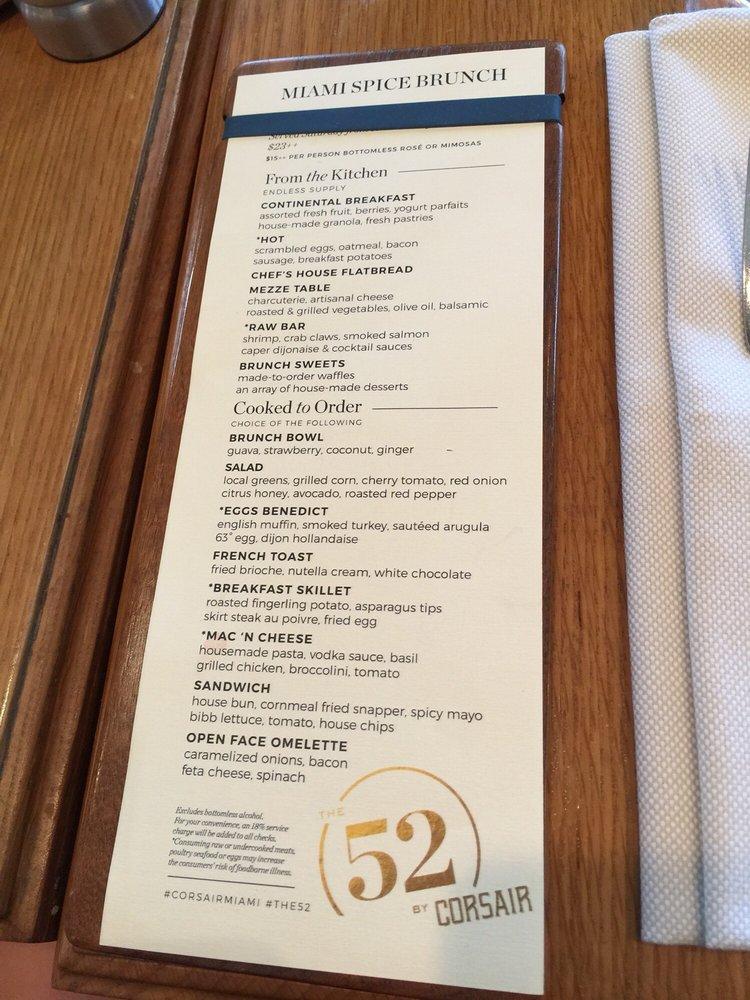 Menu at CORSAIR kitchen & bar, Aventura