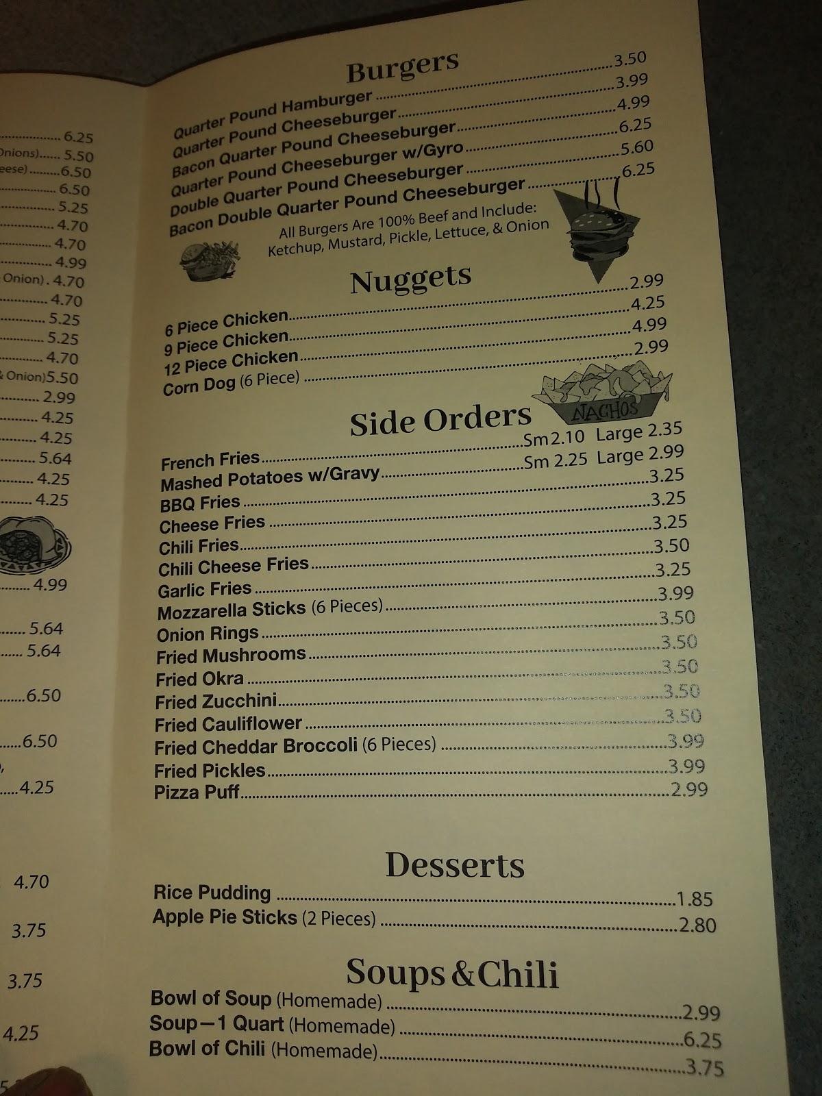 Carta de Poor Boy Restaurant, Kankakee