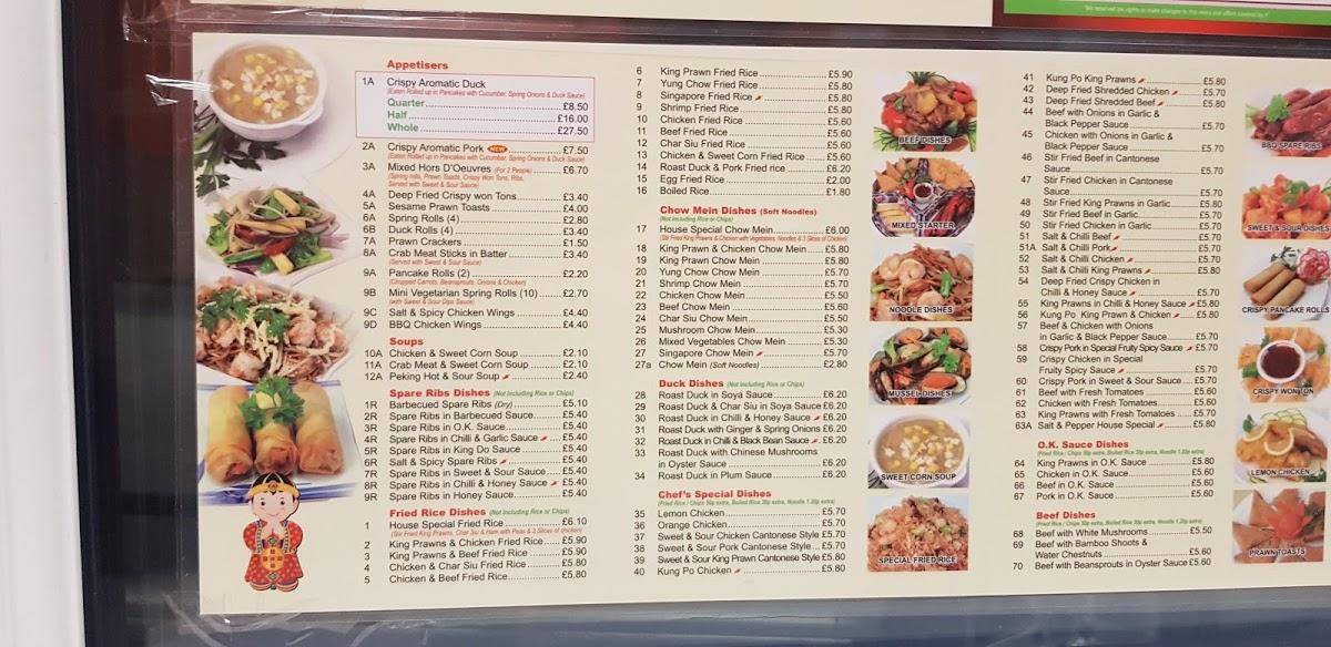Menu at Golden Wok restaurant, Hartlepool