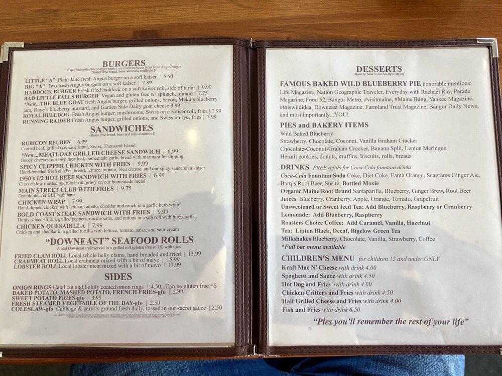 Menu at Helen's Restaurant, Machias, 111 Main St
