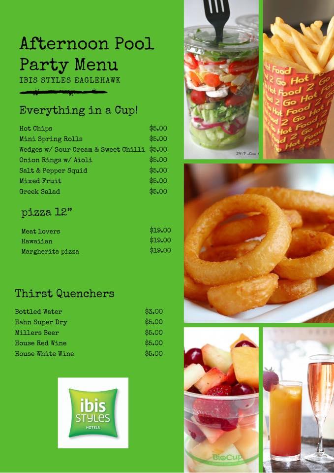 Menu at Ibis Styles Canberra Eaglehawk, Sutton