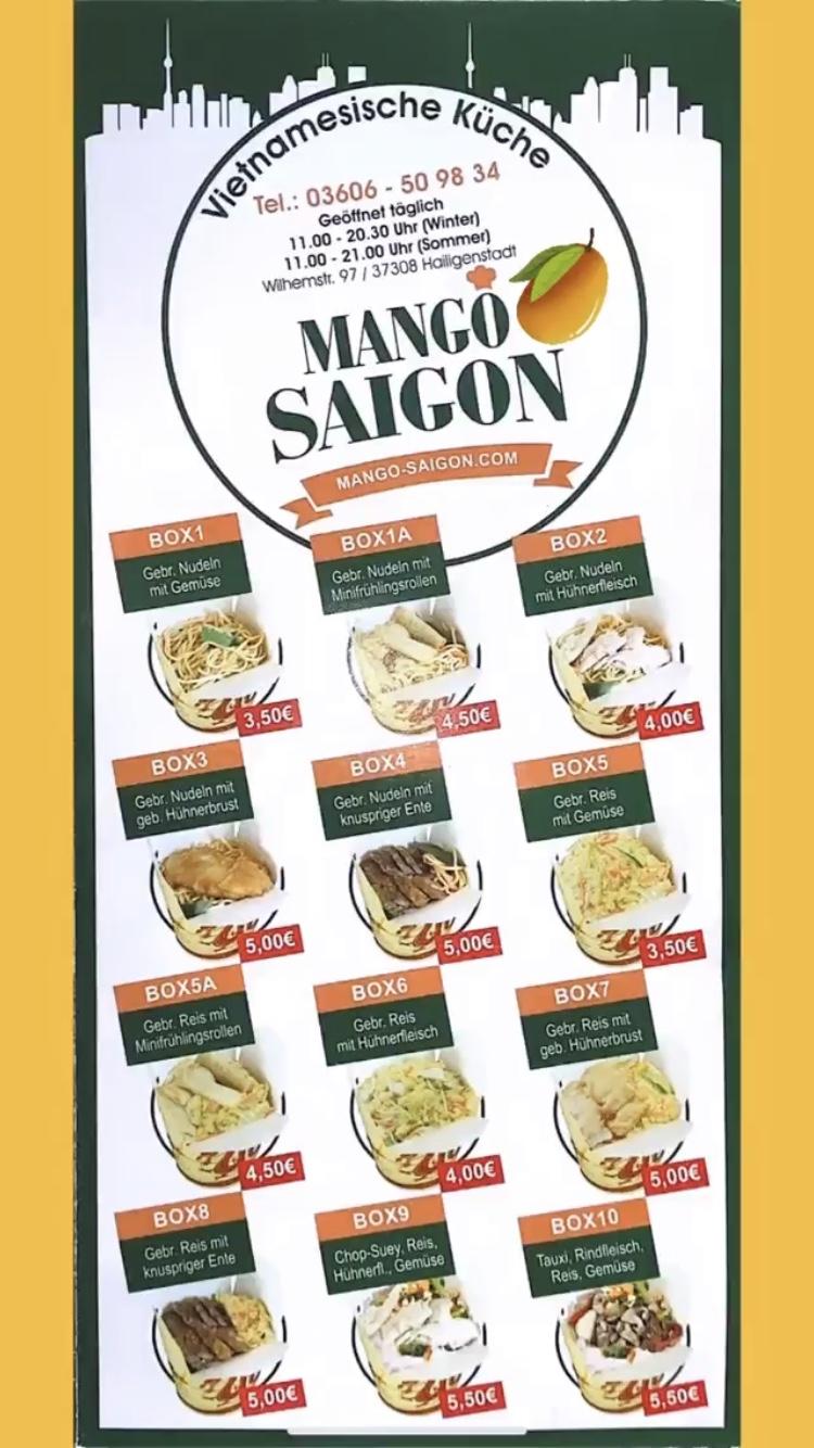 Speisekarte von Mango Saigon restaurant, Heilbad Heiligenstadt