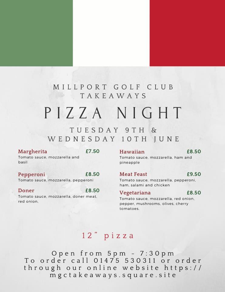 Menu at Millport Golf Club, Millport