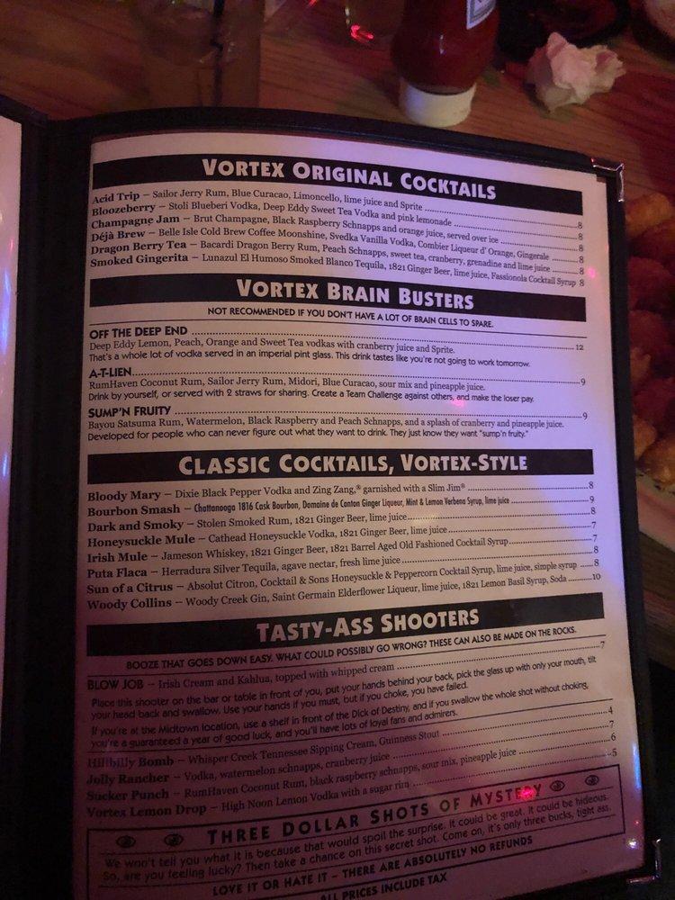 Menu at The Vortex pub & bar, Atlanta, 438 Moreland Ave NE