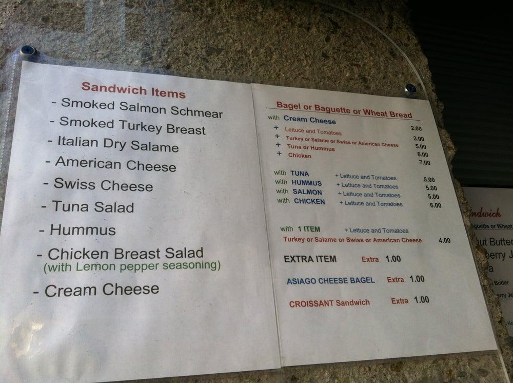 Menu at The Coffee Lab cafe, Berkeley