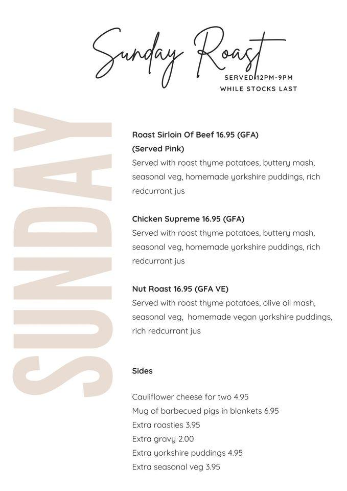 Menu at Westerton Arms pub & bar, Stirling