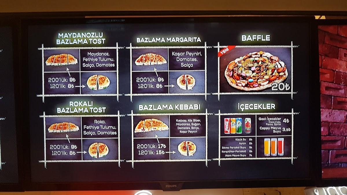 Menu at Bazlama İstasyonu Ölüdeniz, Ölüdeniz Belediyesi