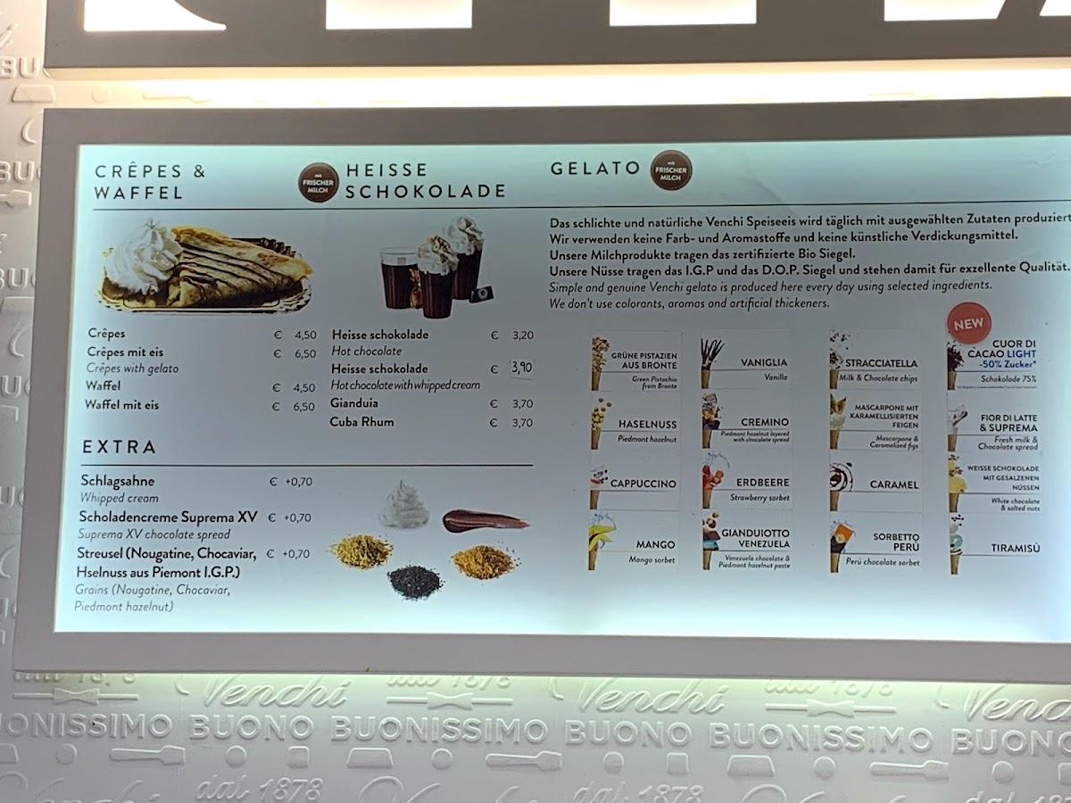 Menu at Eataly Munich restaurant, Munich