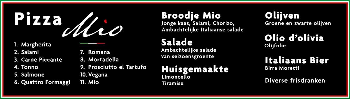 Speisekarte von Mio Pizza Croccante, Zeist