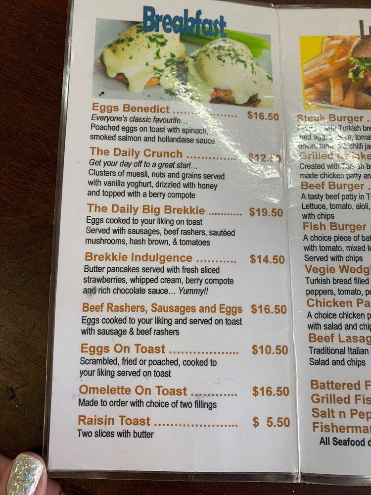 Menu at The Daily Grind restaurant, Katanning