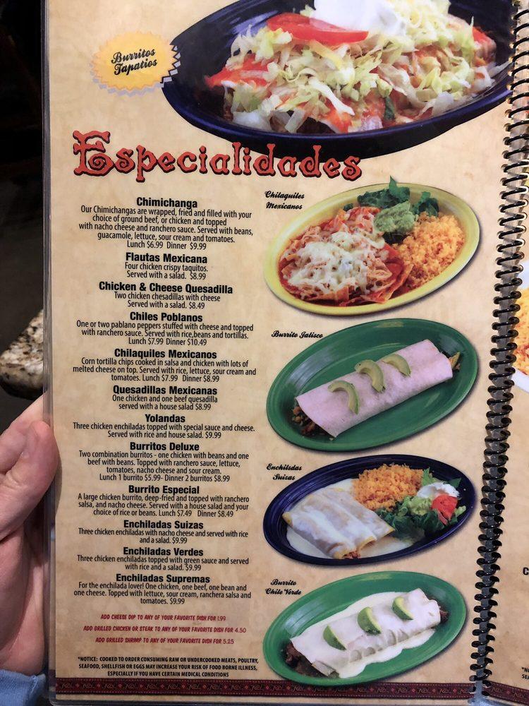 Menu at Compadres Tequila Lounge restaurant, Pittsboro
